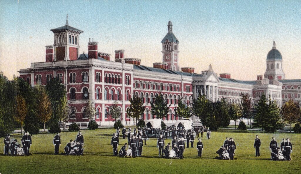 2023 Feb talk Netley Hospital with soldiers and patients in front Boer ...